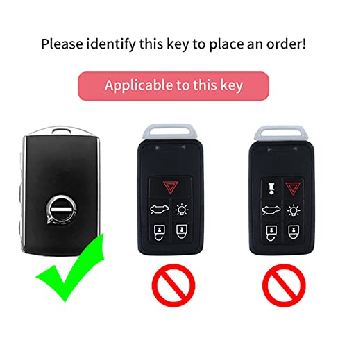 ROSYSZOU TPU Car Remote Key Fob Cover For Volvo XC40 XC60 XC90 S90 XC60 XC90 XC40 S90 V90 2018 2019 2020 2021 Keychain Car Accessories (Keychain-White)