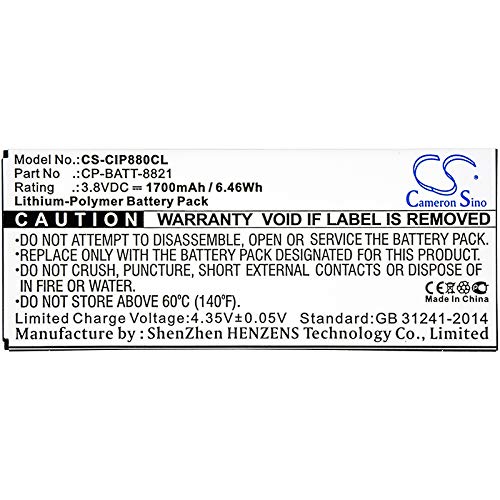 XPS Replacement Battery for Cisco 8800 PN CP-BATT-8821, GP-S10-374192-010H, 74-102376-01 1700mAh 3.8V