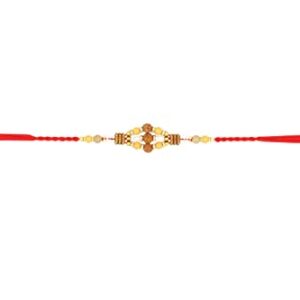 Handmade Raksha Bandhan Rakhi for Brother | Designer Rakhi Bracelet Handmade Rakhi | Rakhi for Brother made Kundan Multicolor Beads for Indian Festival Raksha Bandhan (Design5)