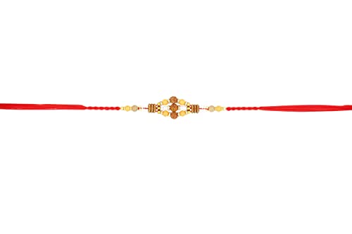 Handmade Raksha Bandhan Rakhi for Brother | Designer Rakhi Bracelet Handmade Rakhi | Rakhi for Brother made Kundan Multicolor Beads for Indian Festival Raksha Bandhan (Design5)