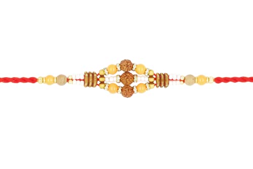 Handmade Raksha Bandhan Rakhi for Brother | Designer Rakhi Bracelet Handmade Rakhi | Rakhi for Brother made Kundan Multicolor Beads for Indian Festival Raksha Bandhan (Design5)