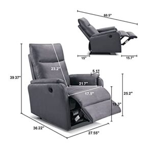 Electric Power Recliner Chair with USB Port,Fabric Ergonomic Lounge Single Sofa Seat Chair,Home Theater Seating with Recliner Function for Small Room 35.4" D x 30" W x 39.8" H