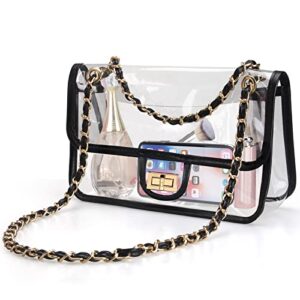 voikukka designer clear purse clutch bag for women girls cute crossbody bag stadium approved bags small transparent purse ladies concert clear seethrough bag