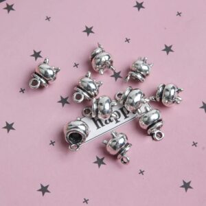 Acxico 30pcs cauldron Charms Antique Silver Tone cauldron charm pendants 12x9mm