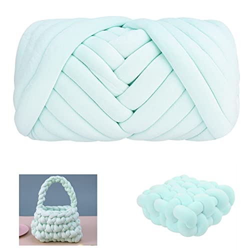 Moon Waves Chunky Yarn for Arm Knitting Crochet Making Blanket Pets House(Light Green)