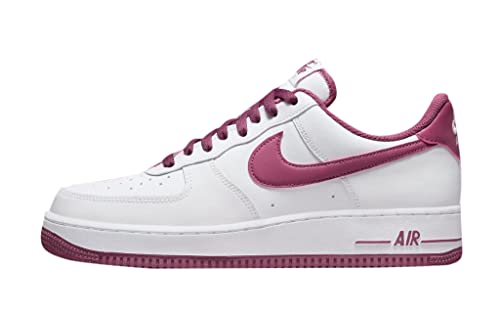 Nike mens Air Force 1 07 Leather Trainers, White/Light Bordeaux-white, 10