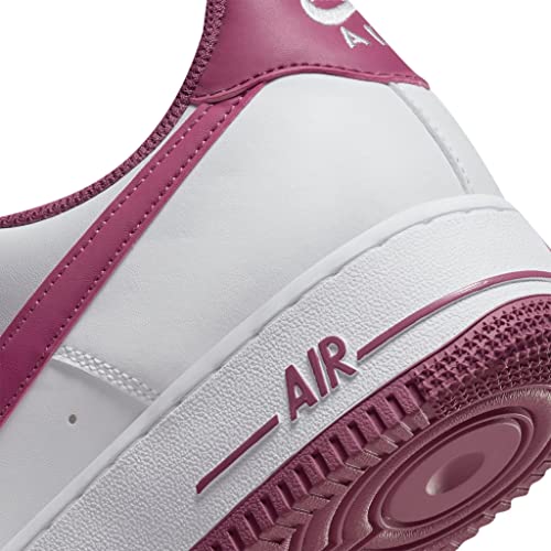 Nike mens Air Force 1 07 Leather Trainers, White/Light Bordeaux-white, 10