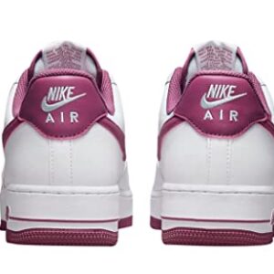 Nike mens Air Force 1 07 Leather Trainers, White/Light Bordeaux-white, 10