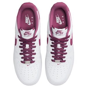 Nike mens Air Force 1 07 Leather Trainers, White/Light Bordeaux-white, 10