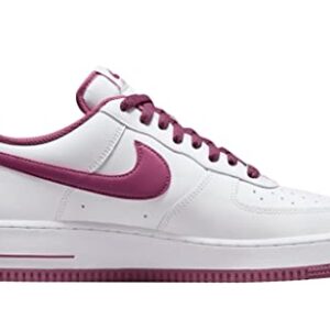 Nike mens Air Force 1 07 Leather Trainers, White/Light Bordeaux-white, 10