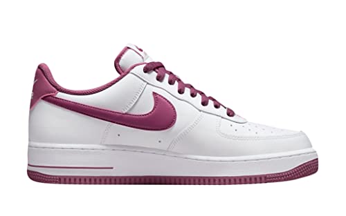 Nike mens Air Force 1 07 Leather Trainers, White/Light Bordeaux-white, 10