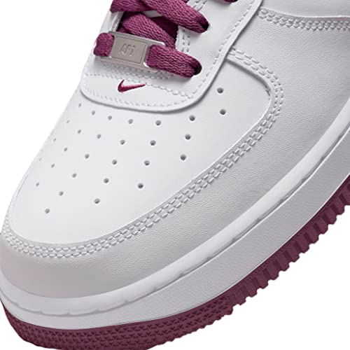 NIKE Men's Air Force 1 '07 Shoe, White/Light Bordeaux-white, 9.5