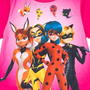 Miraculous Cat Noir Ladybug Rena Rouge Little Girls Pajama Shirt Shorts Black/Pink 4