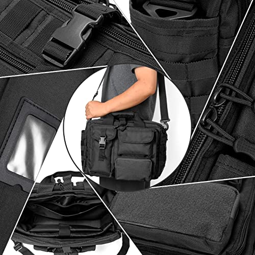 Stypos Tactical Messenger Bag, 15.6 Inch Tactical Briefcase for Man Military Laptop Bag Messenger Shoulder Bag, Includes a Flag