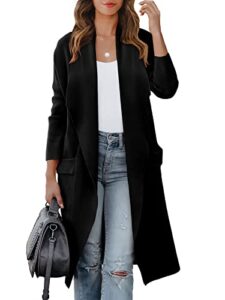 anrabess womens oversized sweater cardigan knit long dressy coatigan soft casual sweater jacket coat pockets fashion trendy 2023 outwear clothing black 580heise-xl