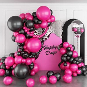 balloons garland arch kit, rose red black balloon arch kit, hot pink latex balloons party balloons for birthday decoration wedding baby shower engagement graduation decoration party supplies