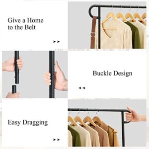 Hoctieon Rolling Clothes Rack,Portable Clothing Racks for Hanging Clothes,White Garment Rack on Wheels,Freestanding Closet Wardrobe Rack