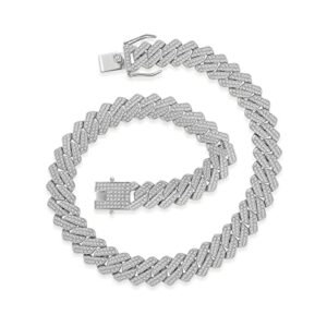 yolev cuban link chain mens iced out miami cuban (silver)