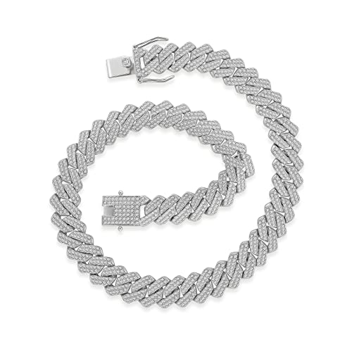 Yolev Cuban Link Chain Mens Iced Out Miami Cuban (silver)