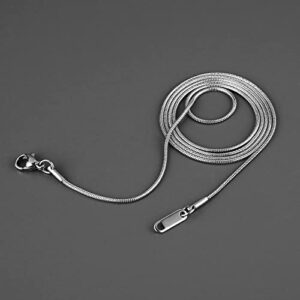 HZMAN Silver 1.2mm Width Stainless Steel Dainty Thin Round Snake Chain Necklace 16"-24'' inch Link for Women Men with Lobster Claw Clasp（16"