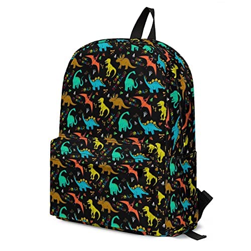 Psxnvid Dinosaur Backpack for Boys Girls, Cute School Bag Kids Travel Bag Book Bag Laptop bag with Double Side Pockets, Back to School Gifts Animal Print School Supplies for Teens