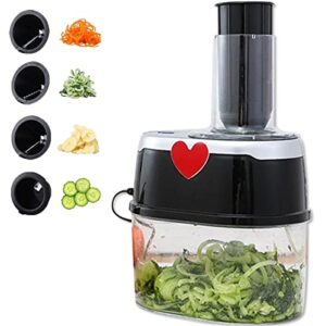 Vegetable Slicer 4 in 1 Electric Cheese Grater Stainless Steel Vegetable Shredder in Kitchen Tools,Black…