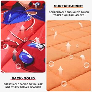 Zonli Miraculous Ladybug Weighted Blanket for Adult (15lbs, 48" x 72", Marinette) Cooling Breathable Heavy Blanket Microfiber Material with Glass Beads All Seasons Comfort Blanket Valentine's Day Gift