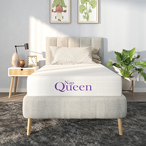 NapQueen 6 Inch Twin Size Mattress, Bamboo Charcoal Memory Foam Mattress, Bed in a Box