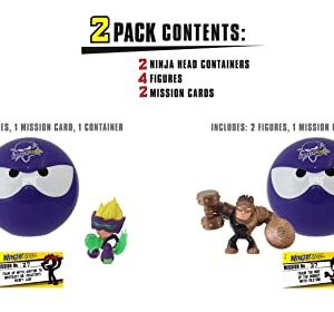 NINJA KIDZ TV Mini Mystery Ninja Ball 2 Pack - Series 3 Purple | Includes 2 Characters of 13 Possible | 6 Unique Ninja Balls to Collect