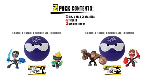 NINJA KIDZ TV Mini Mystery Ninja Ball 2 Pack - Series 3 Purple | Includes 2 Characters of 13 Possible | 6 Unique Ninja Balls to Collect