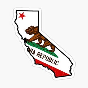 sticky dude california bear flag roots sticker la los angeles, 5 inches - yeti cup vinyl cooler box waterproof sticker decal laptop wall window car bumper sticker