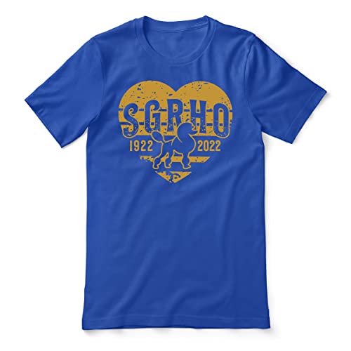 BBGreek Sigma Gamma Rho Sorority Paraphernalia - SGRHO - Crew Neck T-Shirt - Official Vendor - Heart 2022 True-Royal Small