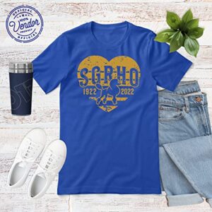 BBGreek Sigma Gamma Rho Sorority Paraphernalia - SGRHO - Crew Neck T-Shirt - Official Vendor - Heart 2022 True-Royal Small