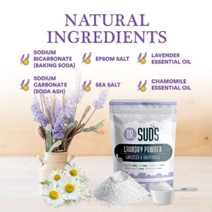 New Dr Suds Natural Laundry Detergent Powder 100+ Loads Lavender Chamomile Made with Natural Earth Minerals