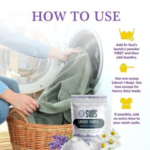 New Dr Suds Natural Laundry Detergent Powder 100+ Loads Lavender Chamomile Made with Natural Earth Minerals