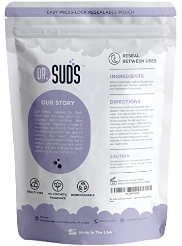 New Dr Suds Natural Laundry Detergent Powder 100+ Loads Lavender Chamomile Made with Natural Earth Minerals