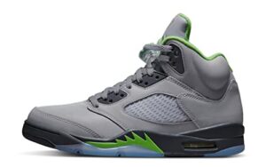 nike men's air jordan 5 retro sneaker, silver/green bean-flint grey, 10.5