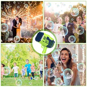 Bubble Gun, Upgraded 132-hole Bubble Machine Gun with Color Light, Bazooka Bubble Machine,Suitable for Children Adults, Indoor and Outdoor Birthday Wedding Party Events (Green)