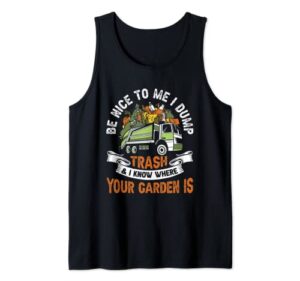 trash truck driver trashman dustman garbage collector truck tank top