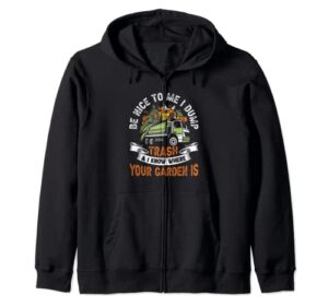 trash truck driver trashman dustman garbage collector truck zip hoodie