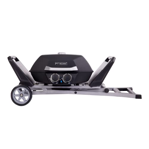 Pit Boss 2B Portable Gas Grill with Collapsible Cart, Black (10919)