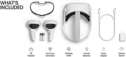 Oculus Newest Quest 2 VR Headset 128GB Holiday Set - Advanced All-in-One Virtual Reality Headset Cover Set, White