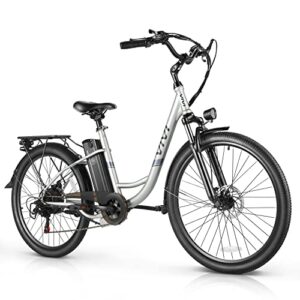 vivi electric bike, 26" electric cruiser bike 500w ebike 20mph electric bike for adults, 48v removable battery, professional 7 speed e-bike, electric city commuter bicycle