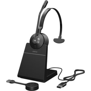 Jabra Engage 55 Mono Wireless Headset with Link 400 USB-A DECT Adapter - Noise-Cancelling Microphone, Extensive Range, Hearing Protection - MS Teams Certified, Works with All Other Platforms - Black