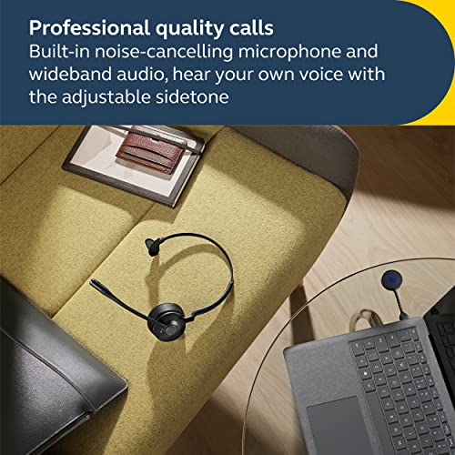 Jabra Engage 55 Mono Wireless Headset with Link 400 USB-A DECT Adapter - Noise-Cancelling Microphone, Extensive Range, Hearing Protection - MS Teams Certified, Works with All Other Platforms - Black