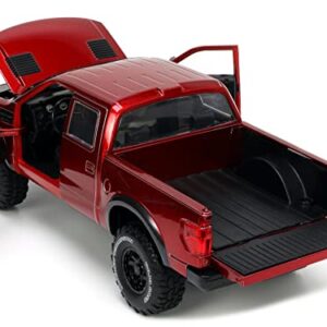 Jada Toys Just Trucks 1:24 2011 Ford SVT Raptor Die-cast Car Red with Tire Rack, Toys for Kids and Adults