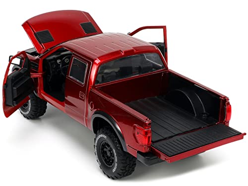 Jada Toys Just Trucks 1:24 2011 Ford SVT Raptor Die-cast Car Red with Tire Rack, Toys for Kids and Adults