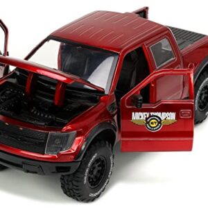 Jada Toys Just Trucks 1:24 2011 Ford SVT Raptor Die-cast Car Red with Tire Rack, Toys for Kids and Adults