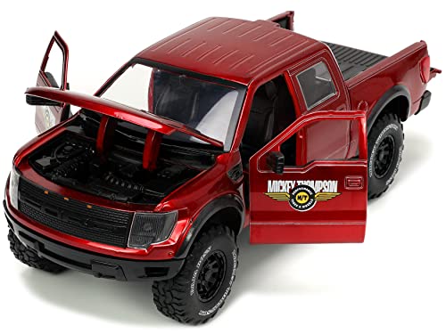 Jada Toys Just Trucks 1:24 2011 Ford SVT Raptor Die-cast Car Red with Tire Rack, Toys for Kids and Adults