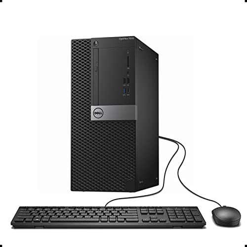 DELL 7050 Mini Tower Desktop Intel i7-7700 UP to 4.20GHz 32GB DDR4 New 1TB NVMe SSD + 2TB HDD USB Wi-Fi BT Dual Monitor Support Wireless Keyboard and Mouse Win10 Pro (Renewed)